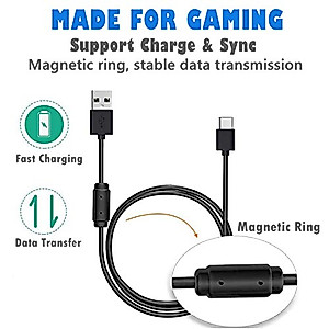 BATSOEASY USB C Charging Cable Compatible with PS5 Controller, 2 Pack 6Ft Fast Charging USB Type C Charger Cord Compatible with Playstation 5 PS5 Dual Sense, Xbox Series X/Series S Controllers
