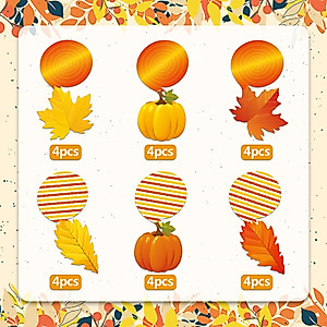 WEEPA 24 Pieces Fall Pumpkin Hanging Swirls Maple Leaves Swirls Decorations Fall Thanksgiving Ceiling Hanging Decorations for Home Autumn Thanksgiving Harvest Decor Party Supplies (Maple)