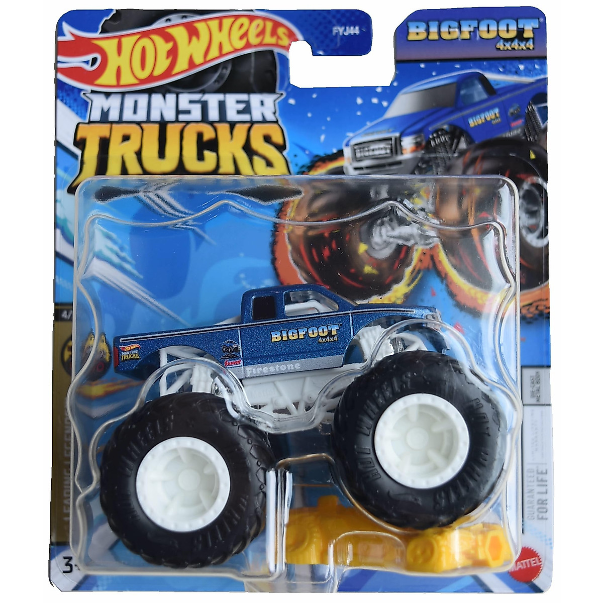 Matchbox Hot Wheels Monster Trucks Bigfoot 4x4x4, Leading Legends 4/5 Connect and Crash Car 1:64 Scale die cast