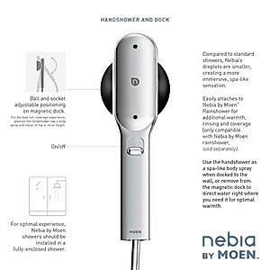 Moen N207H0BLC Nebia Spa Handshower, Matte Black/Chrome