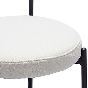 DUHOME 26'' Counter Height Bar Stools Set of 2,Upholstered Barstools with Back for Kitchen Island,Boucle Chair Bar Chairs for Dining Room Living Room,Bistro Pub,Bedroom,Cream