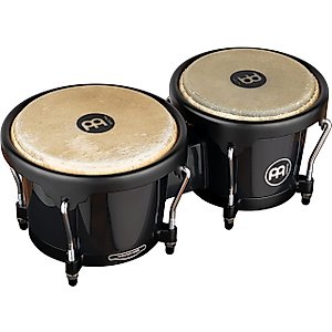 Meinl Percussion Bongos Hand Drum Set 6.5" and 7.5" with Synthetic Shells and Tuning Key — NOT Made in China — Journey Series, 2-Year Warranty (HB50BK)
