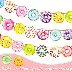 Donut Party Banners 4Pcs Donut Party Decorations Donut Themed Birthday Party Banner Decorations for Donut Theme Party Sweet Baby Shower Supplies