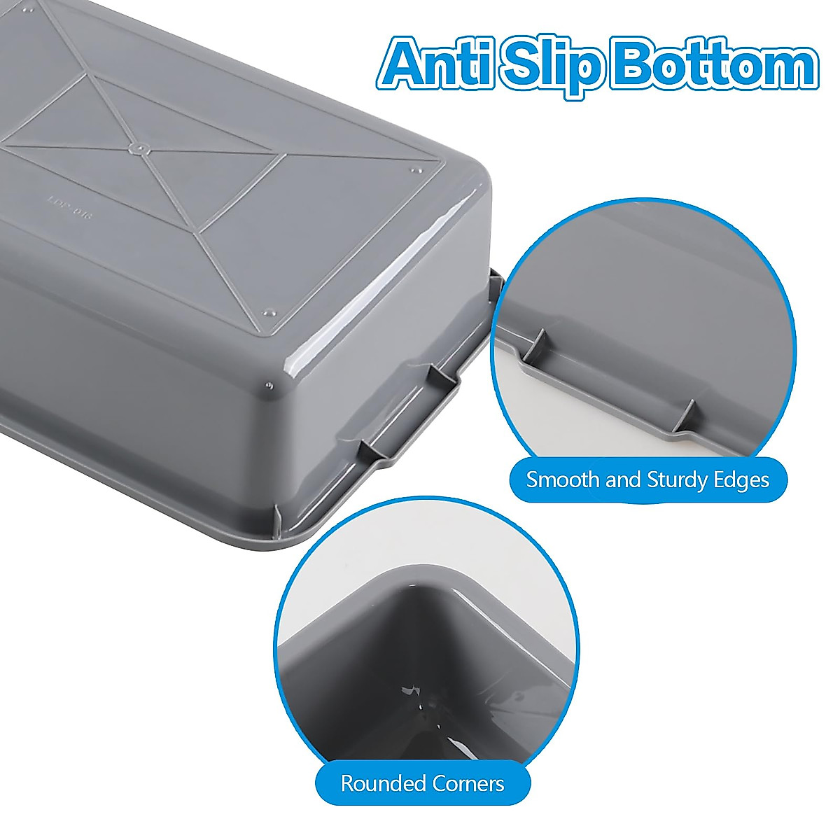 Cand 4 Pack Food Service Bus Tubs, 8 L Restaurant Bussing Tub, Commercial Bus Tub, Grey