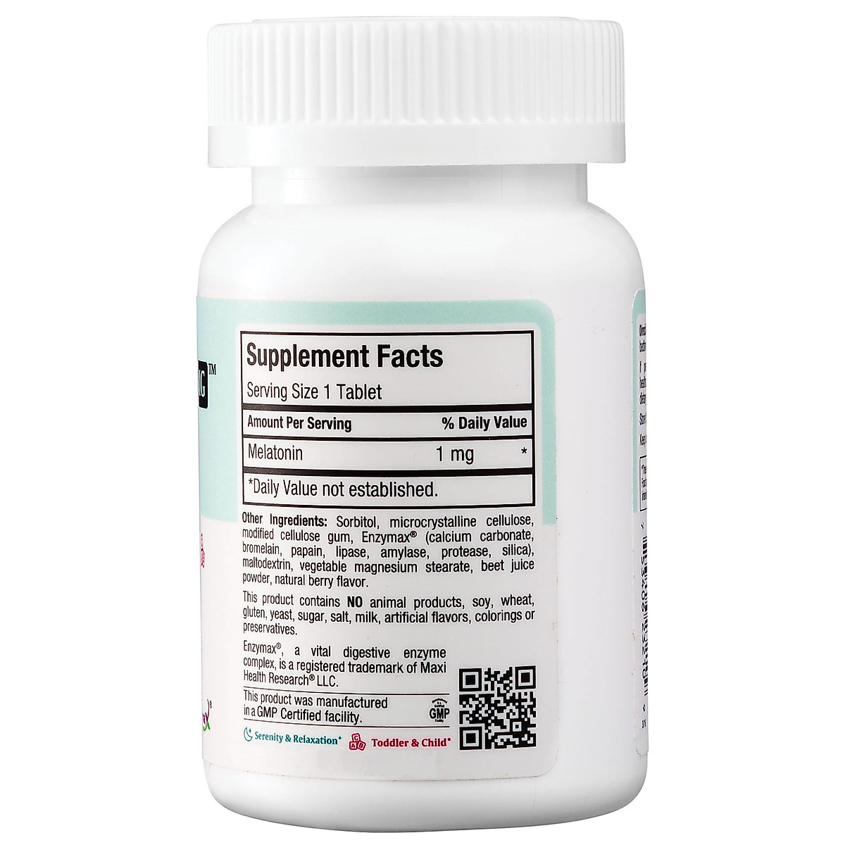 Chewable Melatonin, Kosher Berry Flavor, 1mg Melatonin for Adults or Teens, Natural Aid for Adults, Melatonin Chewables Alternative to Melatonin Gummies Higher 1 mg Dose, Maxi Health (100 Count)