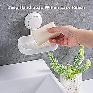 TAILI Bathroom & Kitchen Suction Cup Storage Basket Set Pack of 2 Wall Mounted Organizer for Shampoo,Soap, Conditioner, Shower Caddy Drill-Free with Vacuum Suction Cup for Kitchen & Bathroom