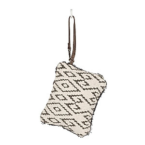 Myra Bag Ambition Upcycled Canvas & Cowhide Wristlet Pouch Bag S-1337