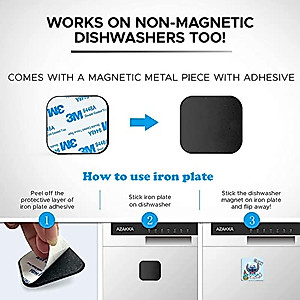 GOPEWON Dishwasher Magnet Clean Dirty Sign Indicator, Washing Machine Magnet Double Sided Kitchen Dish Washer Refrigerator Magnet Flip with Magnetic Plate (St1tch)