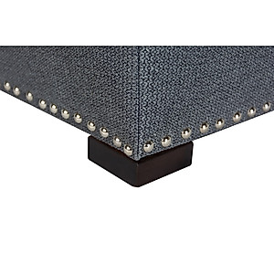 MJL Furniture Designs Tami Square Storage Ottoman, Fabric Upholstered Cube for Living Room, Bedroom or Dorm, Extra Seating Perfect for Small Spaces, 19 Inch, Grey