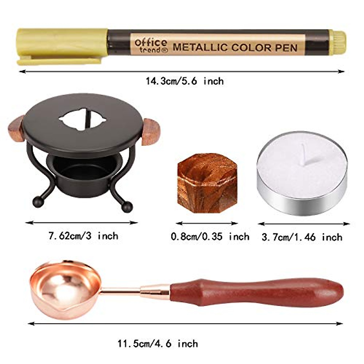 YIPLED Sealing Wax Kit, 728 Pcs Wax Seal Stamp Kit with 24 Color Wax Seal Beads, 2 Pens, Wax Seal Warmer, Wax Stamp Spoon and Candles for Gift & Envelope Sealing, Wedding Invitation