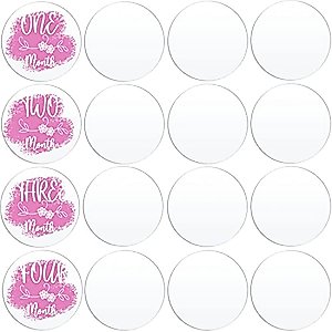 20 Pieces Clear Circle Acrylic Sheet 4 Inch Acrylic Plexiglass Disc Transparent Round Acrylic Sign for Milestone Markers, Name Cards, Cricut Cutting and Engraving, Painting and DIY Projects