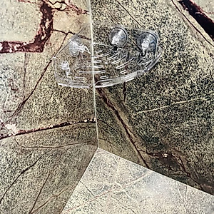 RoomForLife - Clear Corner Shelf- 10 by 3 by 3 - Suction and Adhesive Attachment - Bathroom - Garage - Kitchen - Plant Shelf