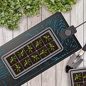 AC Infinity SUNCORE S3, Waterproof Seedling Mat with Heat Controller 10" x 20.75", UL & MET Certified Heating Pad, for Indoor Gardening, Hydroponics, Germination, Cloning