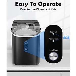 COWSAR Nugget Ice Maker Countertop, Chewable Pebble Ice 34Lbs Per Day, Crunchy Pellet Ice Cubes Maker Machine with Self Cleaning, Compact Portable Design for Home/Kitchen/RV/Office