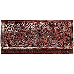 Mauzari Sydney Genuine Leather Women's Wallet — Tooled Floral Design