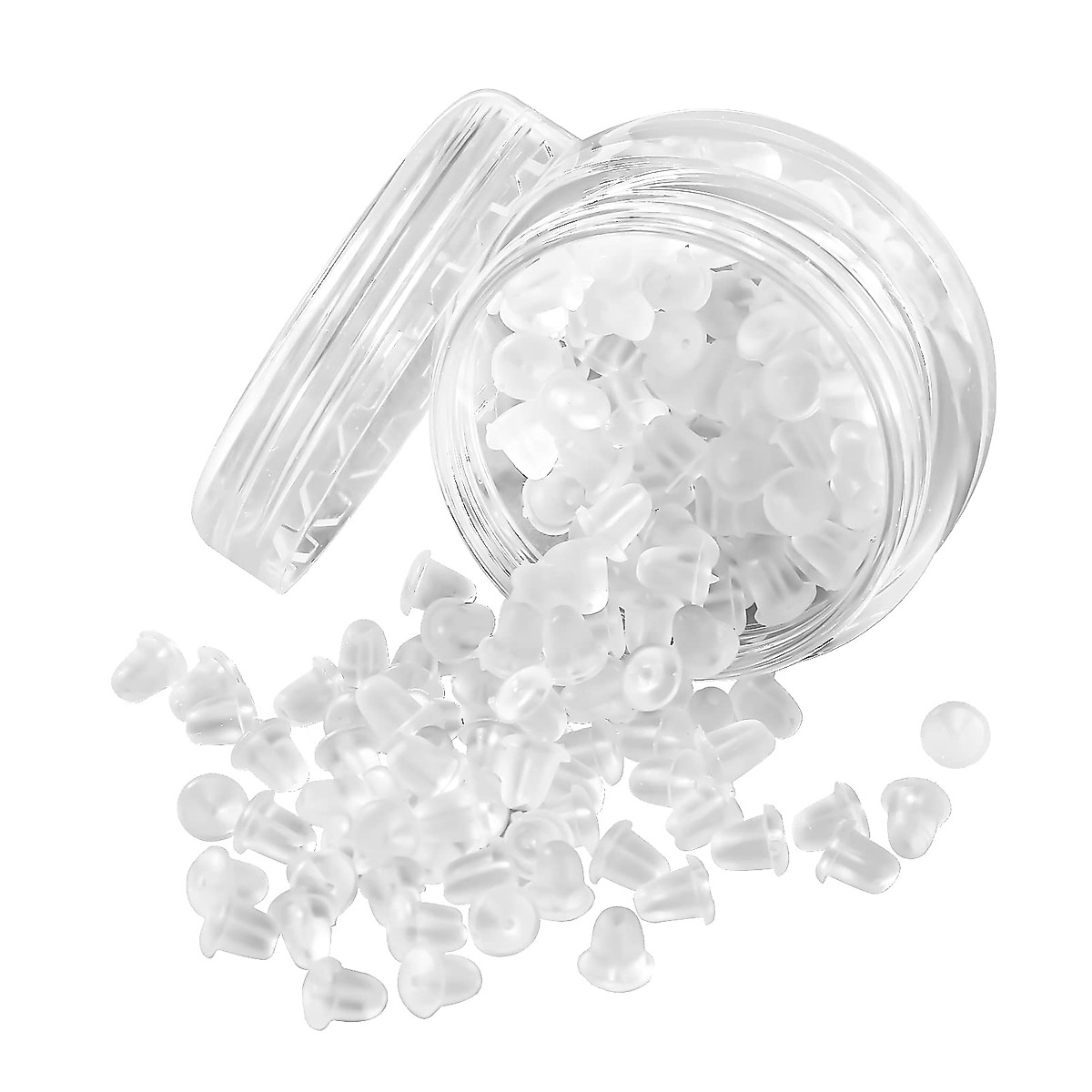 Rubber Earring Backs Soft Clear Earring Backings for Studs Hypoallergenic Silicone Earrings Backs Stopper Replacement for Women (100 Pcs)