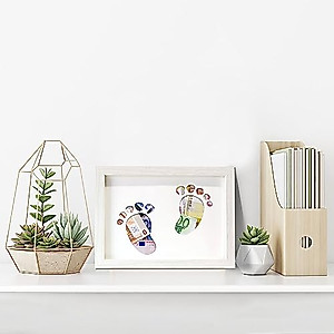 Tarklanda Money Gift Picture Frame,Wooden Money Frame Creative Kids Feet Money Gift Frame,A5 Wood Frame Money Gift Idea for Baby Shower Girls Boys Friends Family Photo Frame 6.7x9.0 inch (feet)