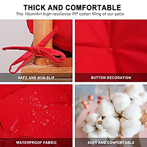 LCYY.JF Porch Swing Cushion,Waterproof Bench Cushion for Outdoor Furniture with Backrest, Thickened Swing Cushions 3 Seater Replacement with Ties for Porch,Patio,Outdoor,Backyard and Garden