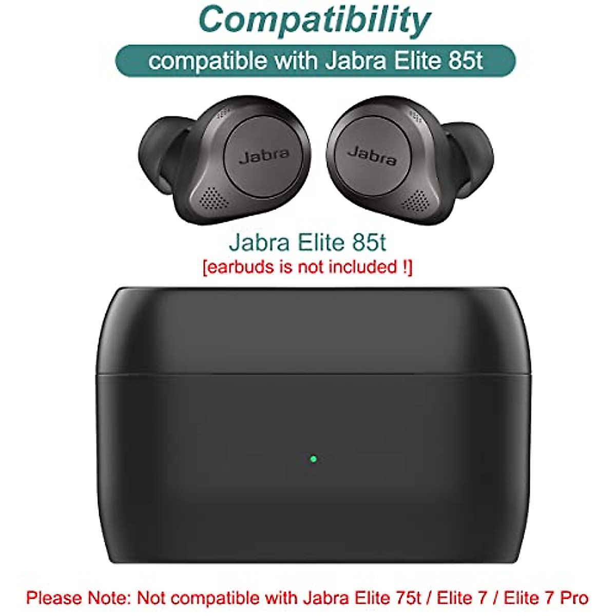 Kissmart Charging Case for Jabra Elite 85t, Replacement Charger Case Dock Cradle for Jabra Elite 85t Earbuds [Capacity 700mAh]