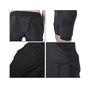 DGXINJUN Youth Kids Padded Compression Short Hip Portector 5 Pads Football Girdle