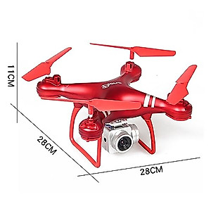 LF608 Fly Toy Drone - Controlled Aircraft Toy,816 Brushed Coreless Motor,15+mins Flying Time (RED)