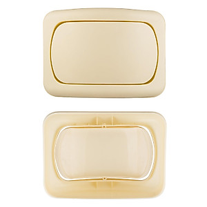 CBTONE 12 Liter / 3 Gallon Plastic Trash Can with Lid, Small Garbage Can Waste Can for Office, Bathroom, Bedroom - Cream-Coloured