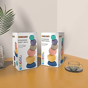 Baby Sensory Balls Teething Toys 6 9 12 18 Months Soft Building Blocks Toddlers Montessori Early Developmental Educational Fine Motor Skills Stacking Ring Infant Boys Girls Gifts One 1 2 3 Year Old