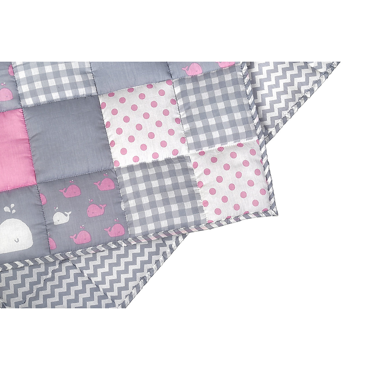 Baby Cotton Blanket - Crib Cute Fish Pattern Cradle Comforter for Newborn Babies Warm and Soft Toddler Quilt - Baby Pink - 38 X 50 in