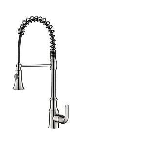 Single Handle Gold Kitchen Faucet Pull Down Kitchen Faucet with Spray Sink Faucet hot and Cold Kitchen Sink Faucet Gold Kitchen Faucet(Nickel)