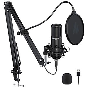 MAONO Podcast Microphone 192KHZ/24BIT AU-PM420 Metal USB Condenser Cardioid PC Mic with Professional Sound Chipset for Gaming, Streaming, YouTube, Voice Over, Studio/Home Recording
