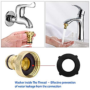 4 Sets Garden Hose Quick Connect 3/4 Inch GHT Solid Brass Male and Female Garden Hose Fittings