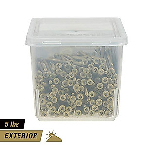 Power Pro 48616 Wood Screws, #10 x 4-1/2", Premium Outdoor Deck Screws, Rust Resistant, Epoxy Coated Bronze, 5lb Tub, 237 pcs