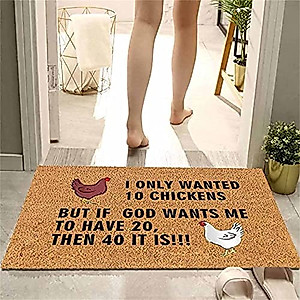 BEFOKA Funny Chicken Pattern Welcome Doormat, Funny Cute Farm Door Mat Rug Housewarming Gift Indoor Outdoor Home Decor (A)