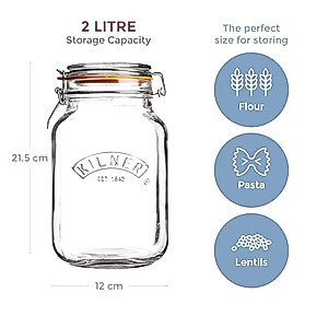 Kilner Square Swing Top Glass Jar | 2L