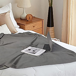 pasanfo 50x60 Inch Cozy Soft Fleece Throw Blanket (Pack of 2, Grey Color)