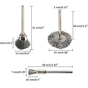 Rocaris 45PC Wire Brushes Set Steel Wheel Brushes Accessories for Rotary Tools