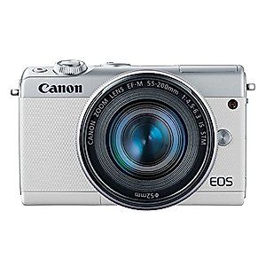 Canon EOS M100 Mirrorless Camera w/ 15-45mm Lens & 55-200mm Lens - Wi-Fi, Bluetooth, and NFC Enabled (White)