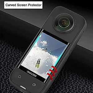 PellKing Accessories kit for Insta360 one X3 Camera,Hard Shell Camera Body case + Sticky Lens Guard + Screen Protective Cover