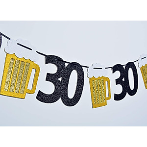 Beer birthday Glitter Banner, Beer Garland - Cheers to 30 Years Banner, 30th Birthday Banner - 30th birthday Decor