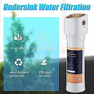 Under Sink Water Filter System,Water Filtration System,NSF/ANSI Certified Direct Connect Under Counter to Kitchen Faucet,Drinking Water Filter 0.5 Micron Reduces 99.99% Lead,Chlorine,Bad Taste,Odor
