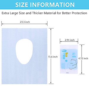 30 Pack Toilet Seat Cover, Travel Toilet Seat Covers (15.8×23.6 inch), Individually Wrapped Portable Extra Large Waterproof Toilet Covers for Travel, Office, Public Places