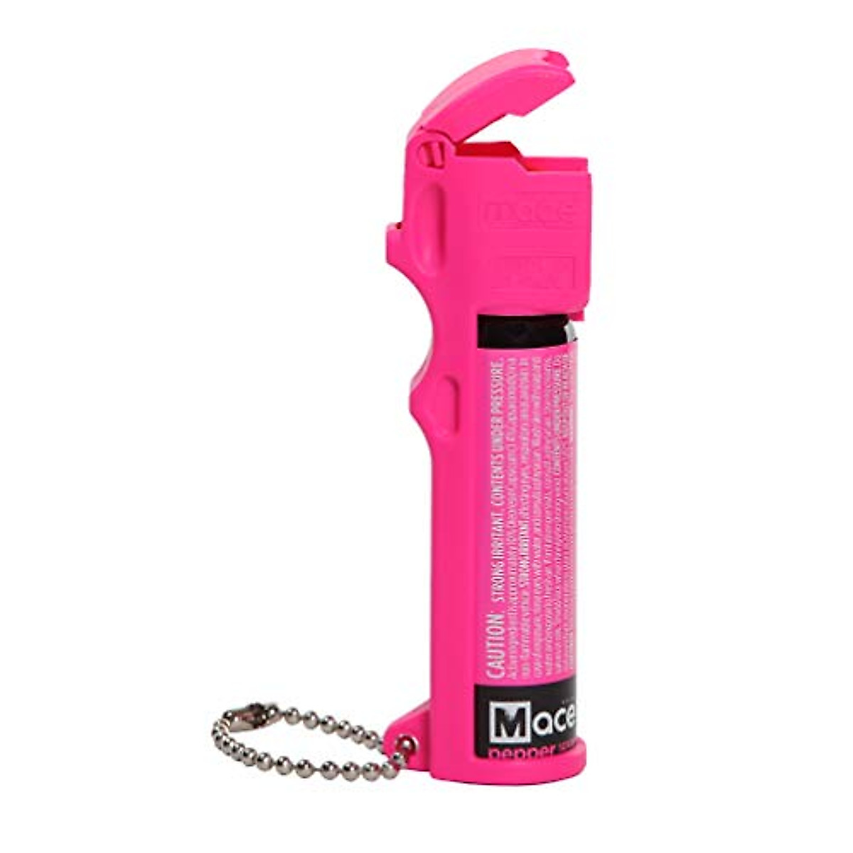 mace Brand Personal Pepper Spray (Neon Pink) – 12’ Pepper Spray with 3-in-1 Formula, Flip Top Safety Cap, Leaves UV Dye on Skin – Self Defense Pepper Spray for Women, Made in The USA