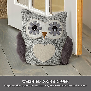 Elements Decorative Polyester Door Stopper, Grey Owl