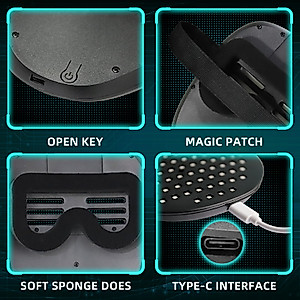 Ompusos LED Mask with Gesture Sensing Transforming Light Up Face Mask for Halloween Rave, Birthday and Masquerade Parties