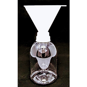 (4 Pack with Patented Screw-On Funnel) Earth's Essentials Versatile 16 Ounce PET Plastic Refillable Designer Pump Bottles. Excellent Liquid Hand Soap, Lotion, Shampoo and Massage Oil Dispensers