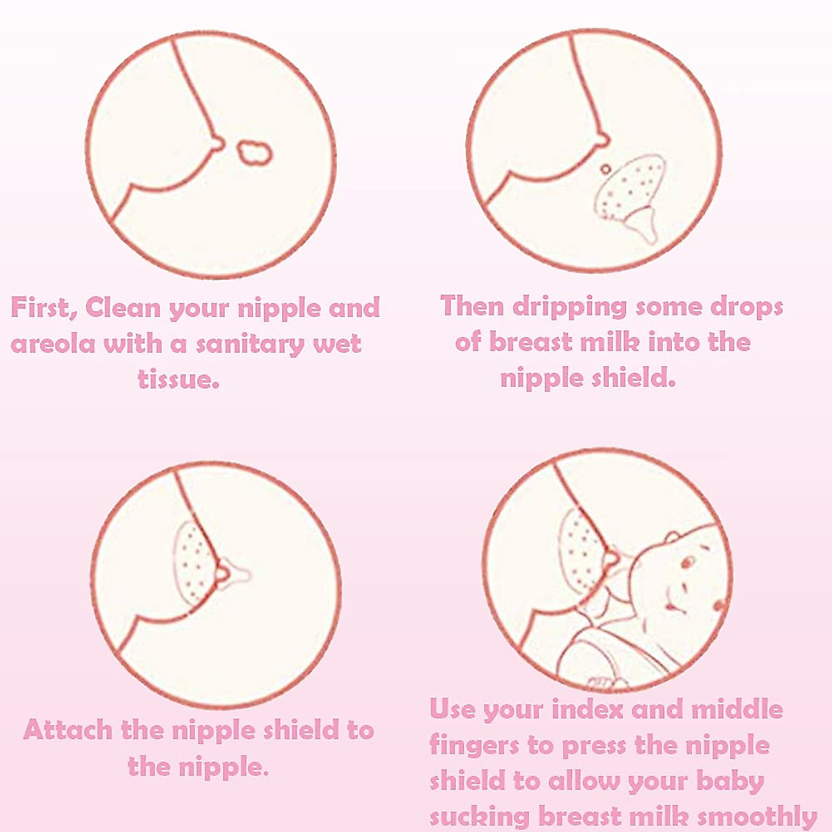 YIYEE Nipple Shields for Nursing Newborn 2 Count, Upgraded for Protecting Inverted & Sore Nipples, Assisting Latch Difficulties, Great for Breastfeeding Mothers, Carrying Case Included