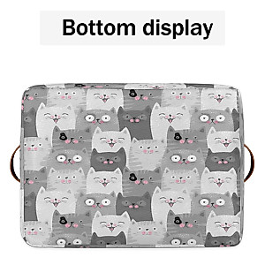 TropicalLife Foldable Storage Baskets, Cats Cube Organizer Bins with Dual Handles Nursery Closet Shelf Storage Box for Clothing, Books, Cosmetic, Toys, 15"x11"x9.5", Set of 2