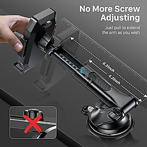 APPS2Car Phone Mount for Car Dashboard & Windshield Military Sturdy Suction Cup Phone Holder [Thick Cases & Big Phones Friendly] Cell Phone Cradle, Compatible with iPhone 14 13 All Phones & Truck/SUV