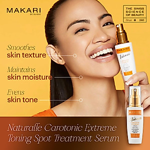 Makari Naturalle Carotonic Extreme Brightening Serum SPF15 (1.7 oz) | Helps Reduce Appearance Of Blemishes, Scars, and Imperfections | Brightens, Smoothens, & Gives Antioxidant Protection
