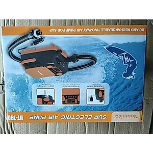 Rechargeable Sup Air Pump Electric Portable, 16PSI 12V with Battery, Stand Up Paddle Board Electric Pump Inflator/Deflator-Portable Air Compressor for Paddle Boards,Boat,Kayak